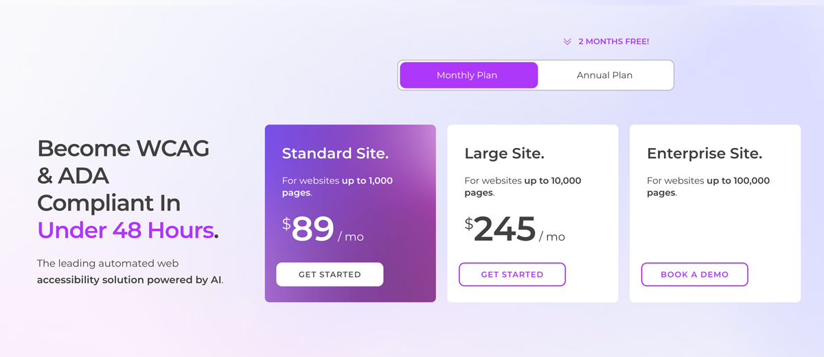 WCAG & ADA Compliance - Accessibility Software Pricing | Jib